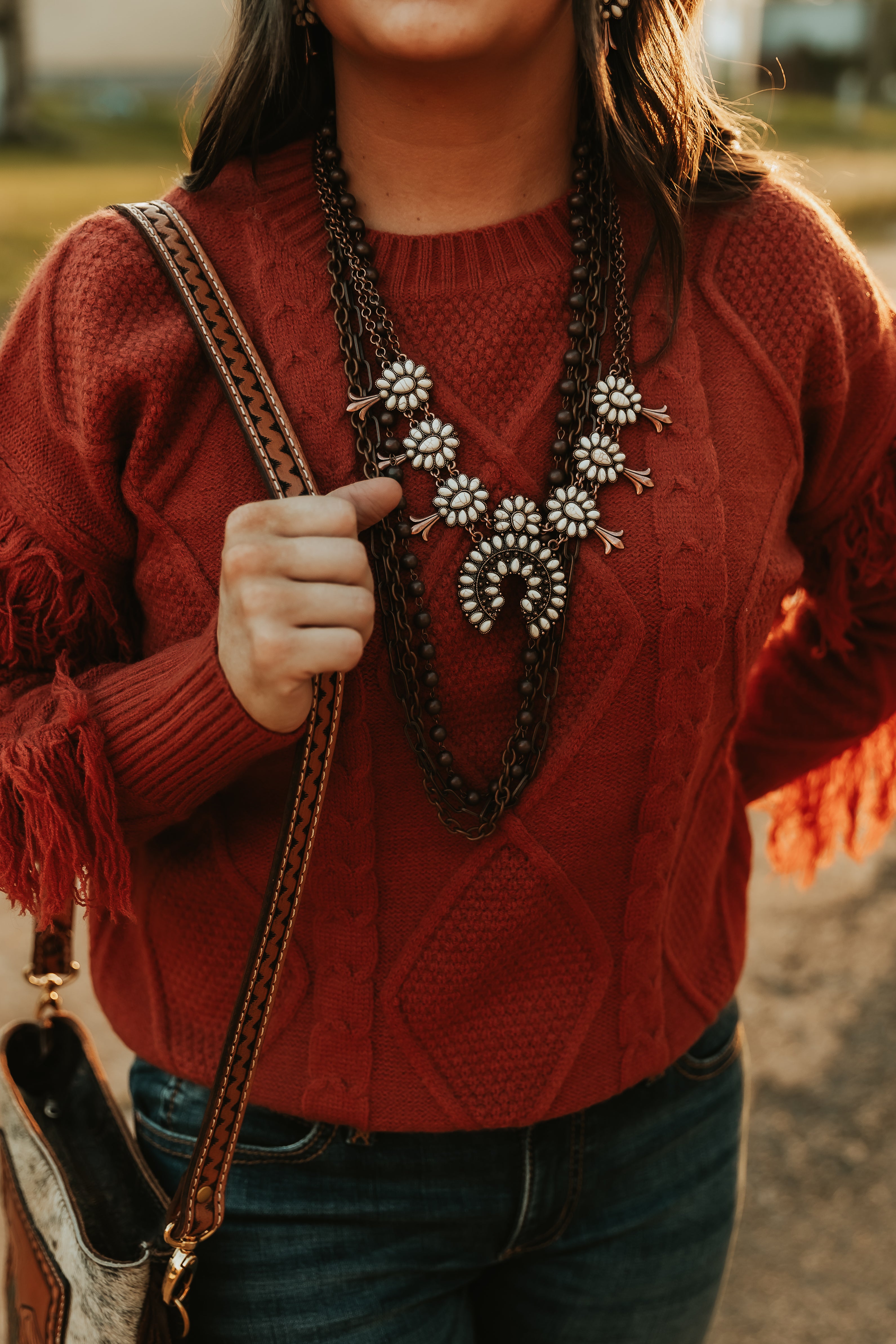 Copper multi strand necklace – Hurricane Dixie Leather