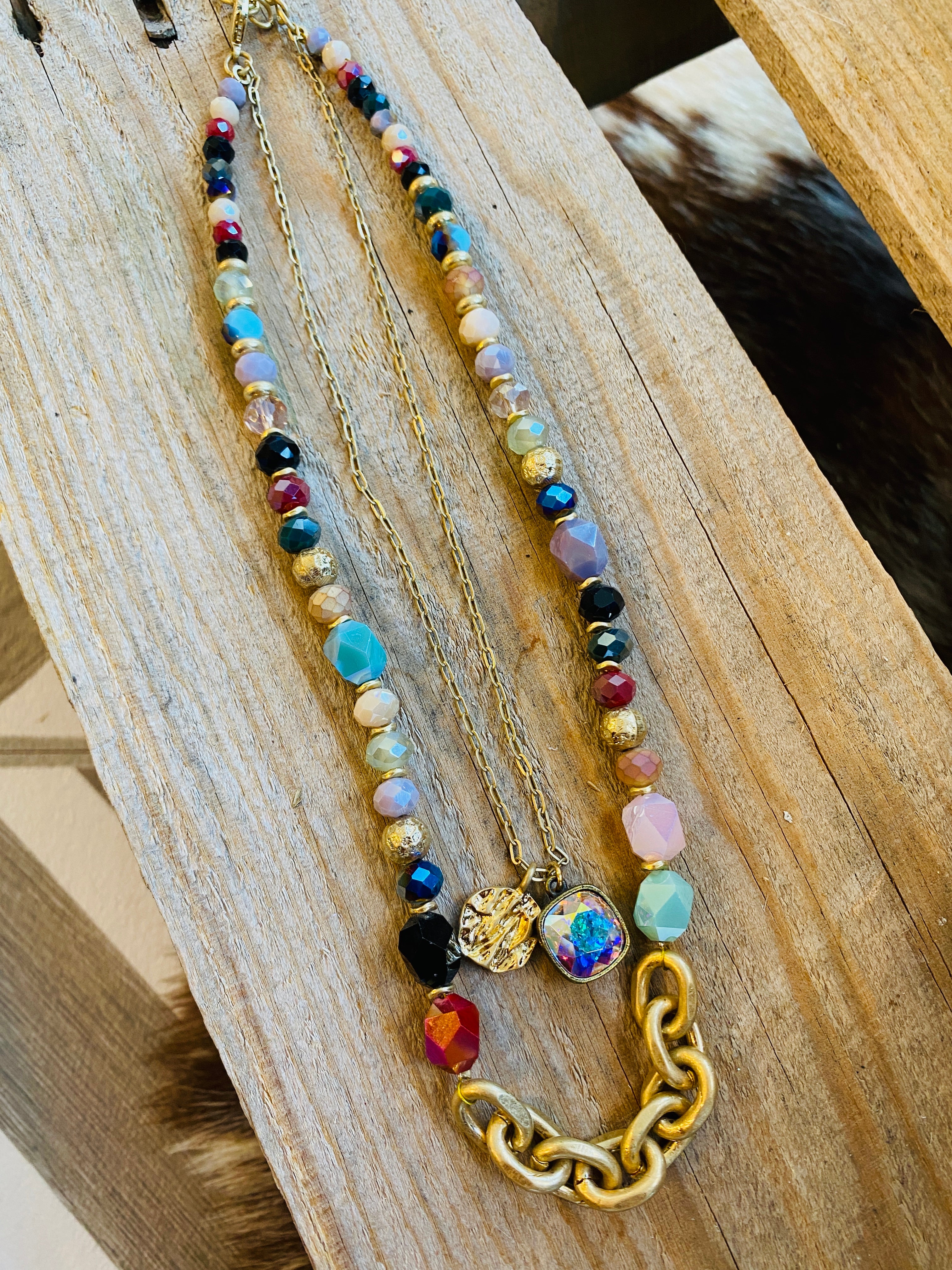 Multi color sparkle necklace – Hurricane Dixie Leather