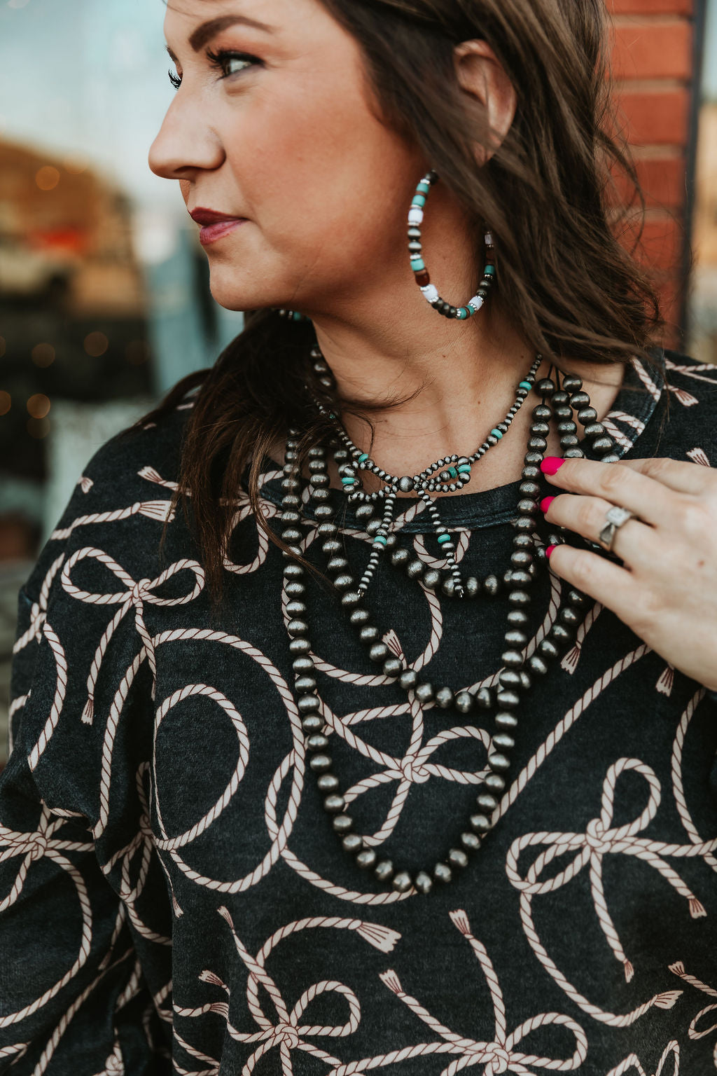 3 Layer Navajo Pearl Necklace – Hurricane Dixie Leather