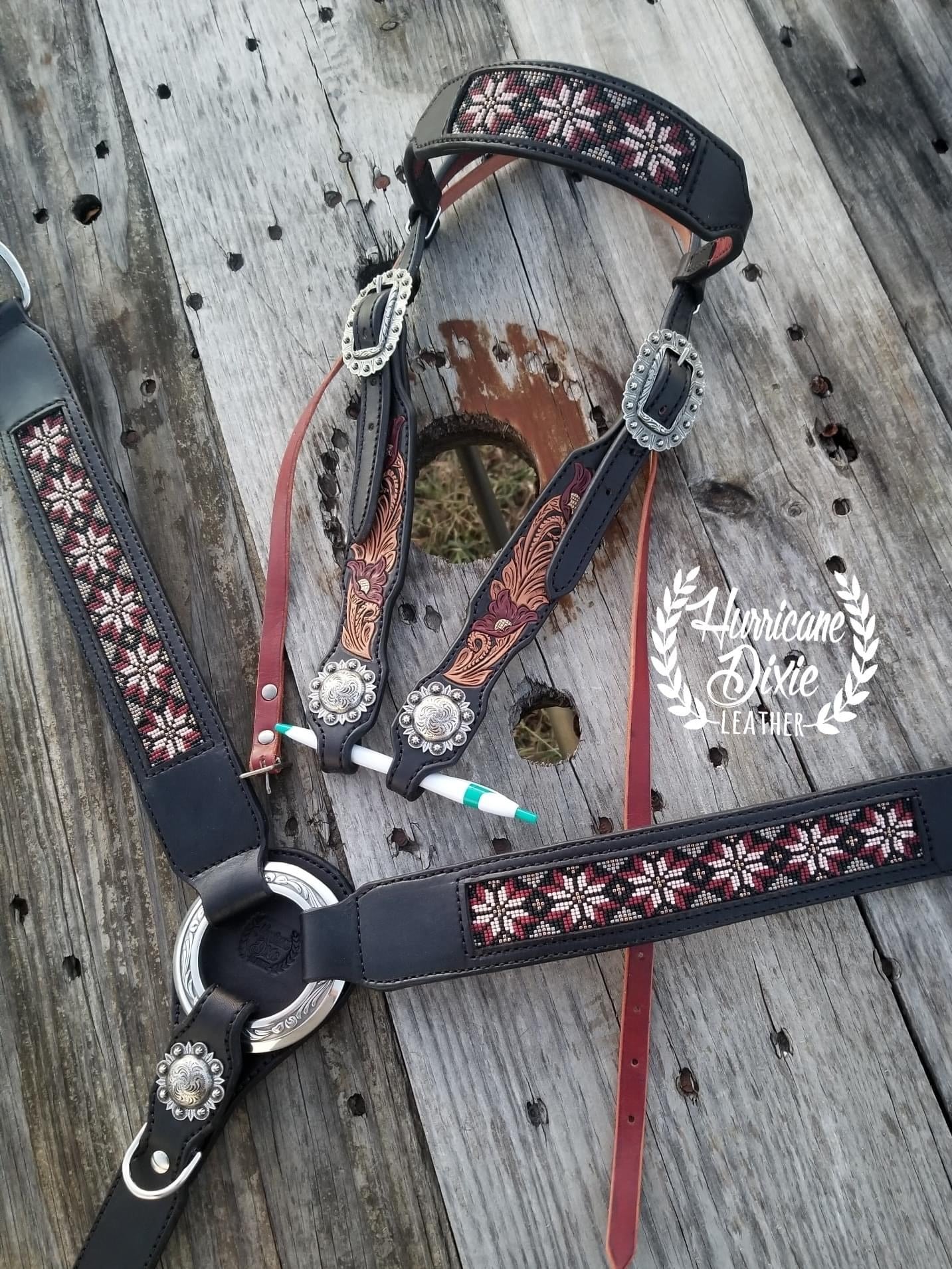 Black and Red Tack Set – Hurricane Dixie Leather